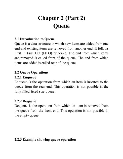 Queue Operations And Implementations Pdf