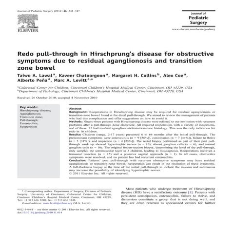 Redo Pull-Through in Hirschsprung Disease Article | PDF