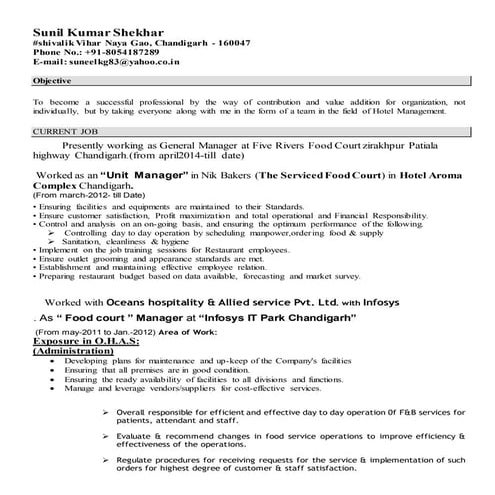 sunil cv | DOCX