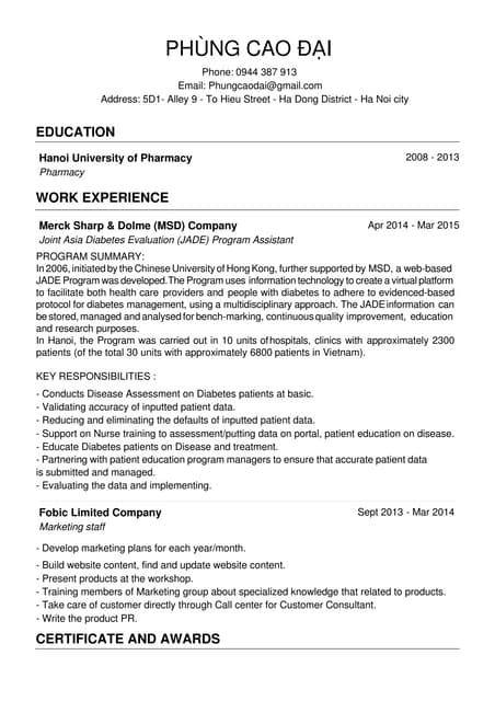 Thai.curriculum vitae | PDF
