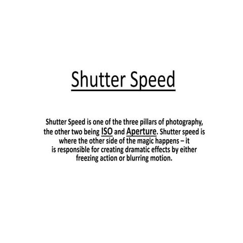 Shutter Speed | PPT
