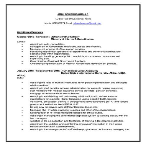 AMON OMOLLO CV | DOCX