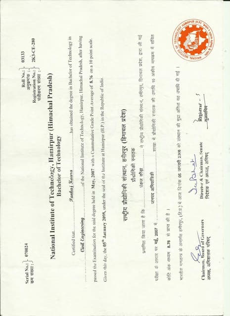 M.Tech Provisional Certificate | PDF
