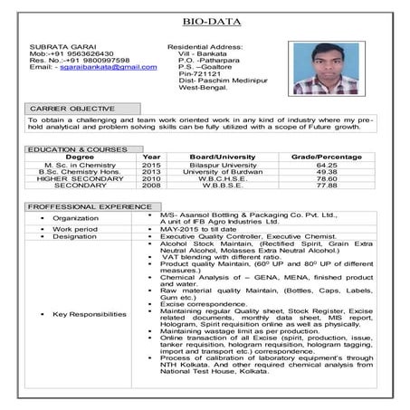 Subrata Resume | PDF
