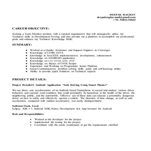 Deepak_Raghav Resume done | PDF