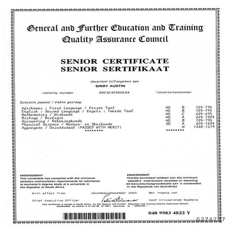 Senior Certificate | PDF