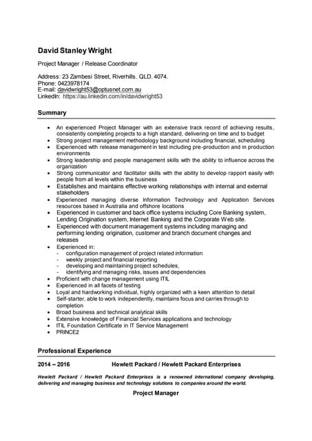 2016 Michael Wilson Resume | DOC | Computing | Technology & Computing