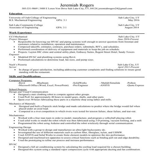 Jeremiah Rogers Resume 11-1-2016 | PDF