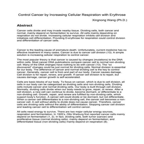 Cancer cell metabolism | PDF