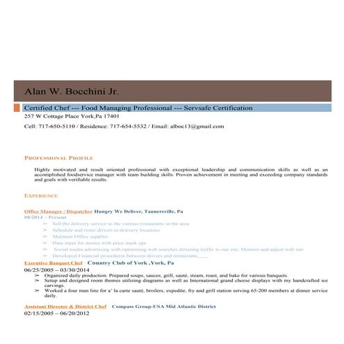 Alan B's Resume 2016 | DOC