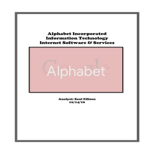 Analysis Report- Alphabet Inc. | PDF