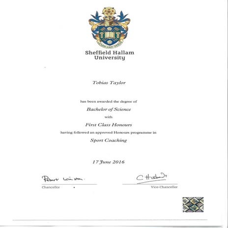 BSc First Class Honours Degree Sport Coaching (Page 1) | PDF