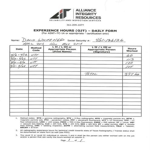 06 Alliance OJT Hours | PDF