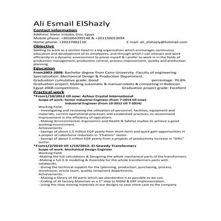 Ahmed maher cv | PDF