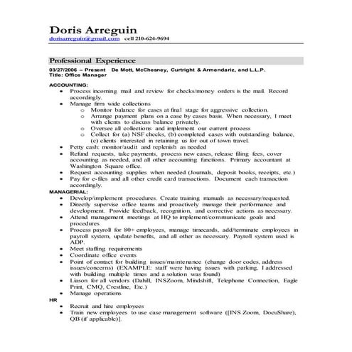 Resume -Doris Arreguin | DOCX