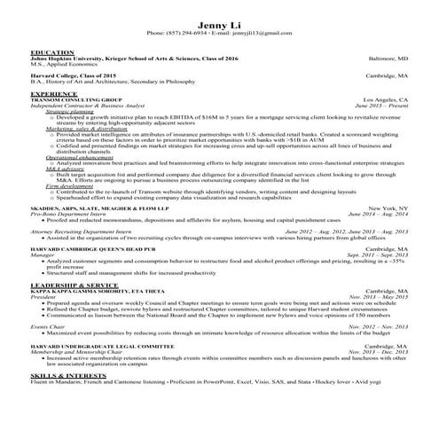 Jenny Li Resume | PDF