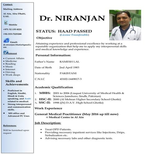 Dr. Niranjan CV | PDF