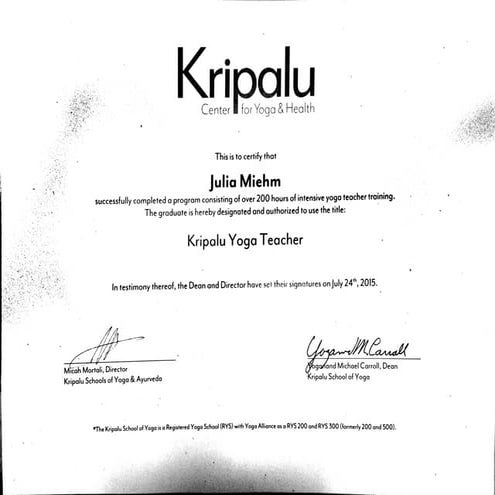 Kripalu Certificate | PPT