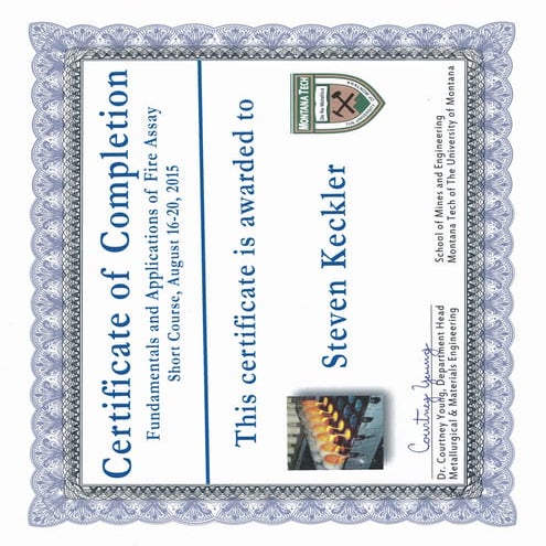 Fire Assay Certificate | PDF