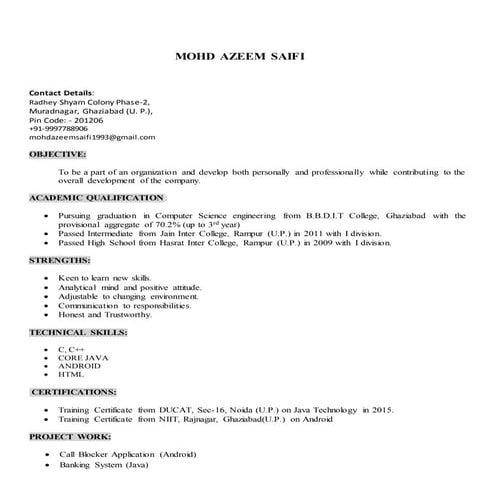 saifi new resume | DOCX