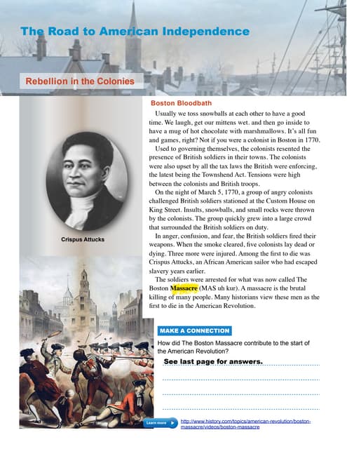 Boston Massacre American Revolution Slides | PPTX