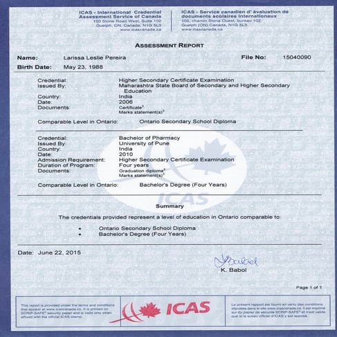 icas report larissa | PDF