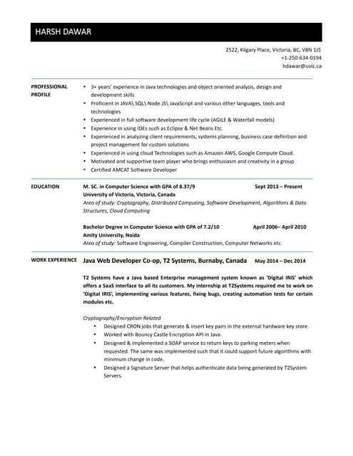 Application Software Engineer - Shubham Agrawal | PDF