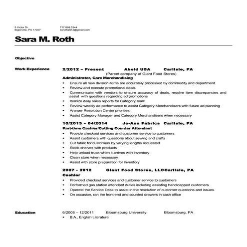 Sara Roth Resume | DOC