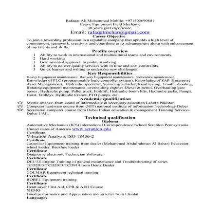 rafaqat ali new cv1 | DOC