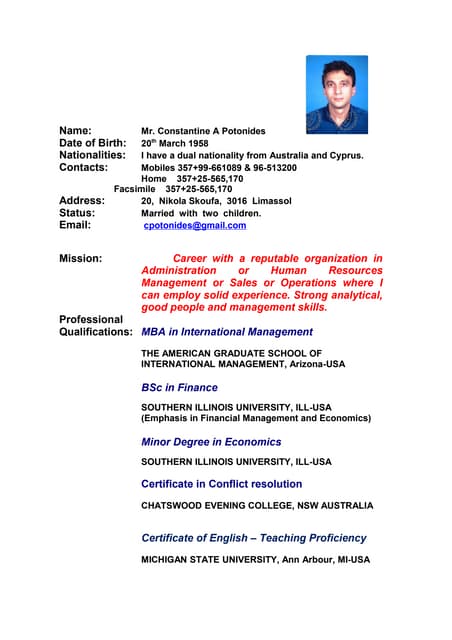 Stephen Blake CV | PDF