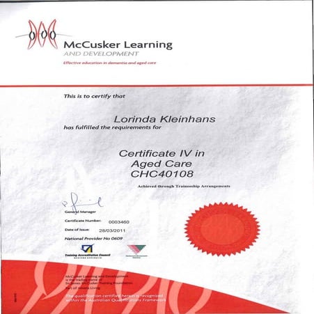 cert 4 | PDF | Eldercare | Family and Relationships