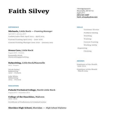 Faith Silvey Resume | DOCX