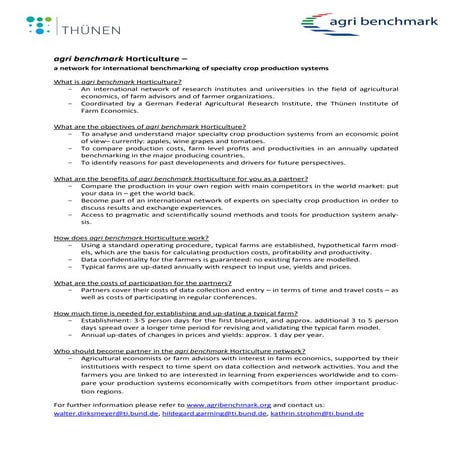 Agri benchmark Invitation | PDF