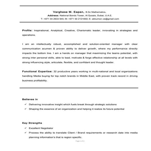 VE CV - Feb 15 | PDF