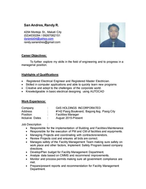 Resume _ Engr. Mark Joseph R. Rodas _ April 2015 (1) | DOC