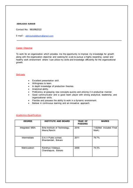 Resume for Store incharge | PDF
