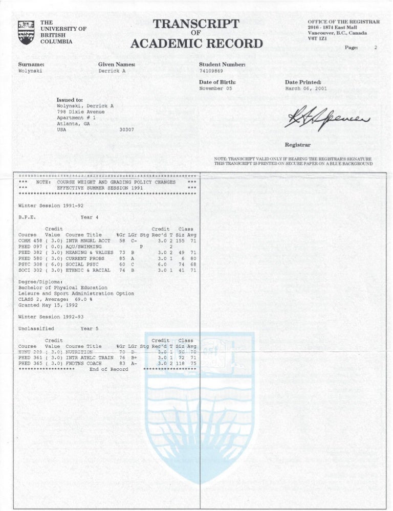 UBC Transcripts page 2