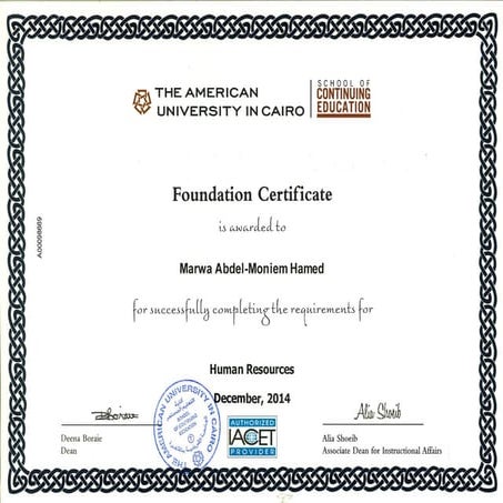 HR Foundation Certificate | PDF