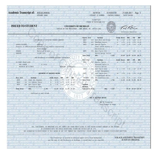 Derek Balke MS ECE Transcript small | PPT