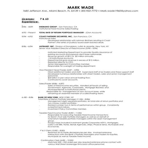 Mark Wade's Resume (3) | DOC