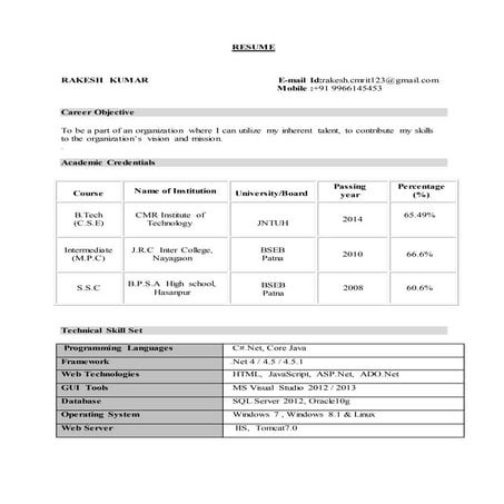 rakesh_resume 3 | PDF