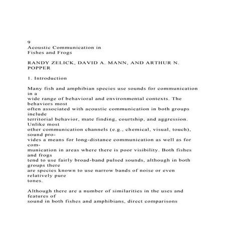 9 Acoustic Communication in Fishes and Frogs RANDY ZEL.docx