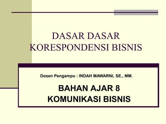 Bab 16.Presentasi Bisnis [Komunikasi Bisnis] | PPTX
