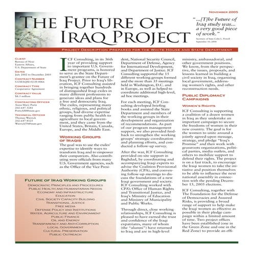 Future of Iraq project in Iraq | PDF