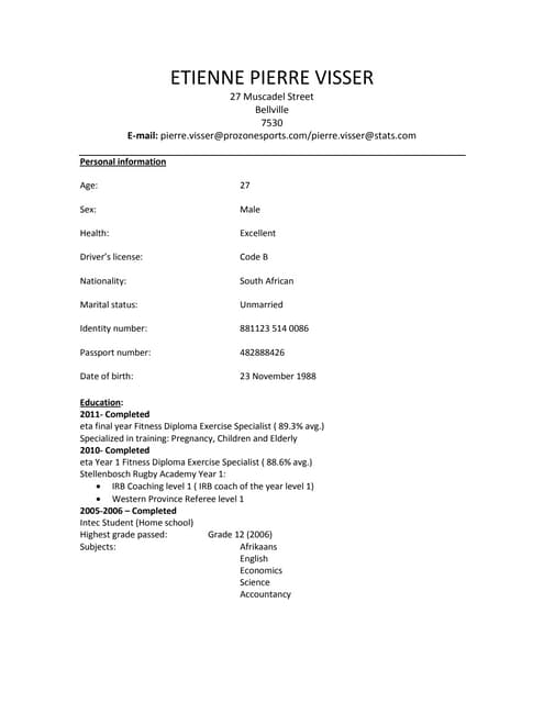 CV Nicholas Marshall | PDF