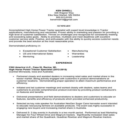 Ken Ohnell Resume 7-15 | PDF