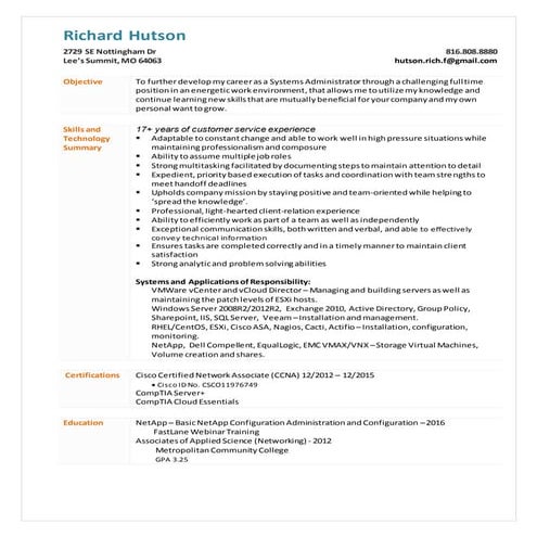 Richard Hutson Resume | PDF