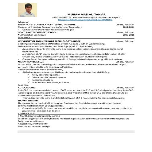 ALi Tanvir-Resume | PDF