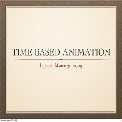 Time-based Animation Games | PPT