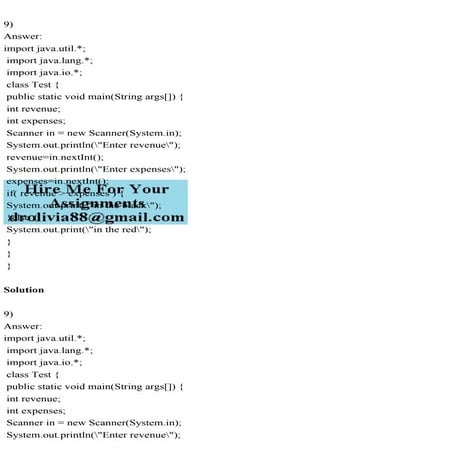 9)Answerimport java.util.; import java.lang.; import java.pdf